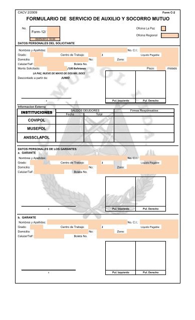 Formulario C-2 - coomupol