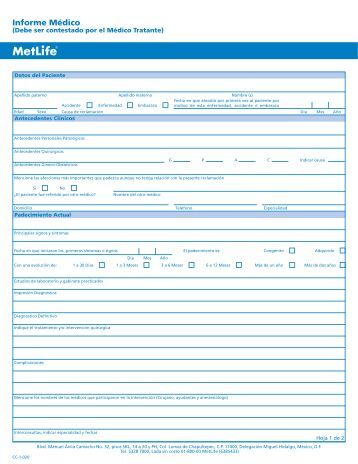INFORME MÉDICO - Seguros Preventis
