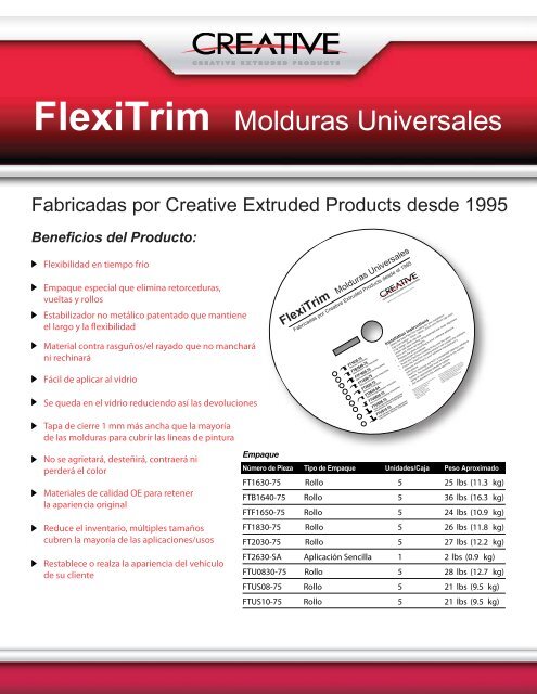 FlexiTrim Molduras Universales - Creative Extruded Products