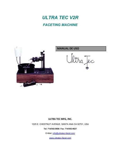 ULTRA TEC V2R - Faceting Machine | UltraTec