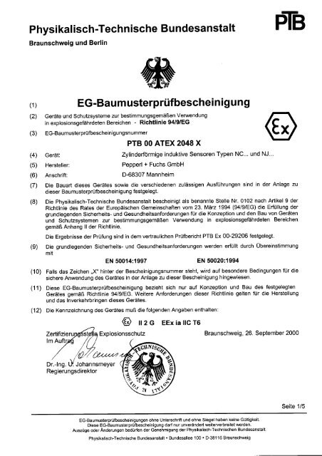 PTB 00 ATEX 2048 X - scharr tec