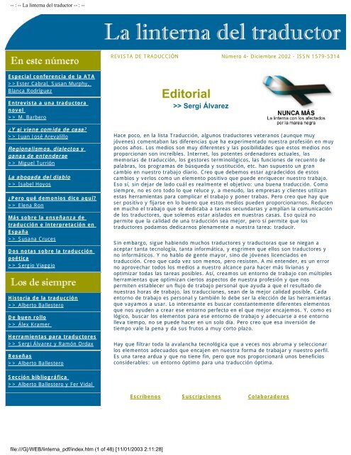 Revista en PDF - La linterna del traductor