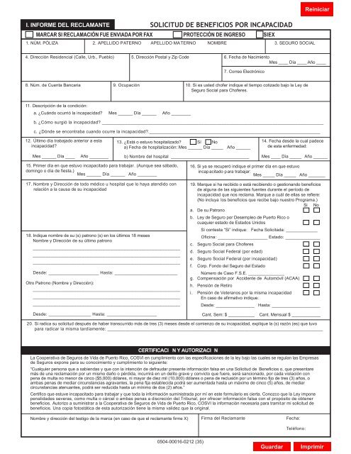 I. INFORME DEL RECLAMANTE