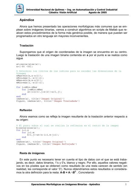 Operaciones Morfológicas en Imágenes Binarias - Apéndice