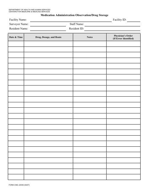 Medication Administration Observation