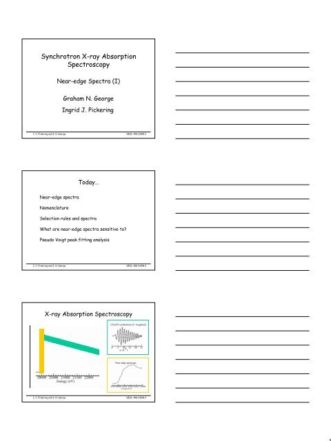 Synchrotron X-ray Absorption Spectroscopy - Stanford Synchrotron ...