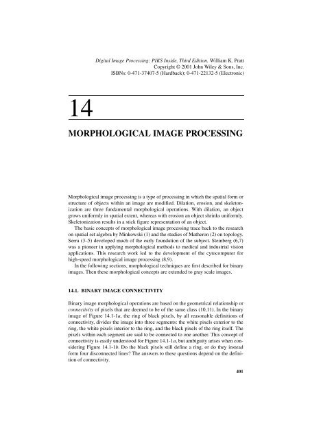 MORPHOLOGICAL IMAGE PROCESSING