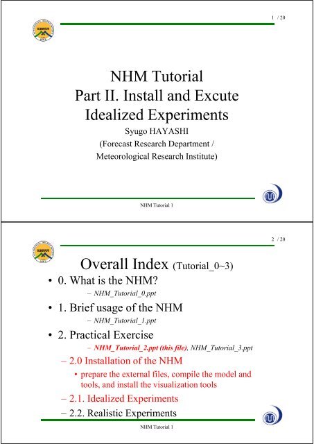 NHM Tutorial Part II. Install and Excute Idealized Experiments ...