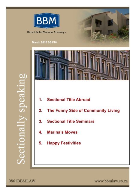 Sectionally speaking - BBM Law