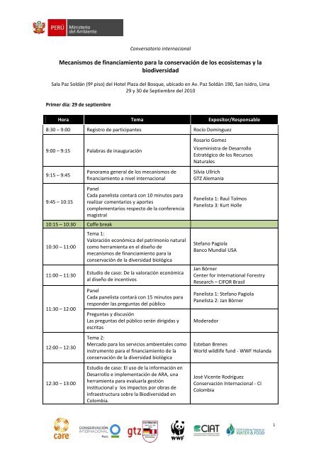 Programa Conversatorio Internacional Mecanismos de ...
