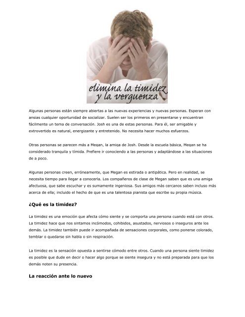 ¿Qué es la timidez? La reacción ante lo nuevo