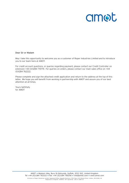 Credit Application - Amot