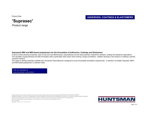02 2006summary Suprasec Products