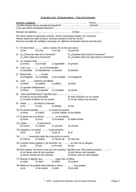 Test-español en formato Pdf - AIFP