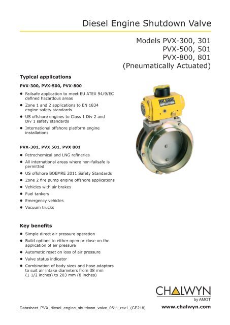 Diesel Engine Shutdown Valve - Amot