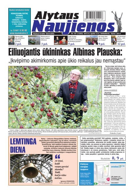 Eiliuojantis ūkininkas Albinas Plauska: - Prenumerata - Alytaus ...