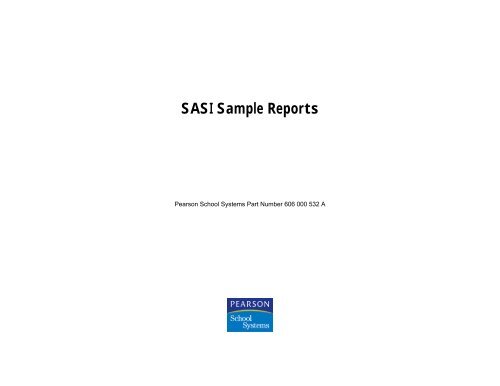 SASI Sample Reports - Miller County Schools