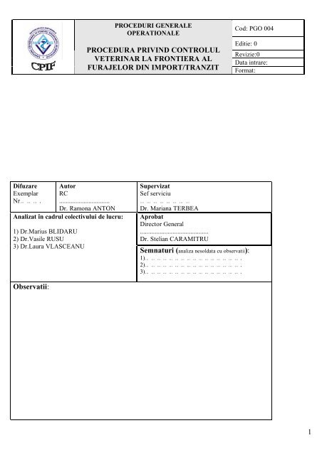 control furaje - ansvsa
