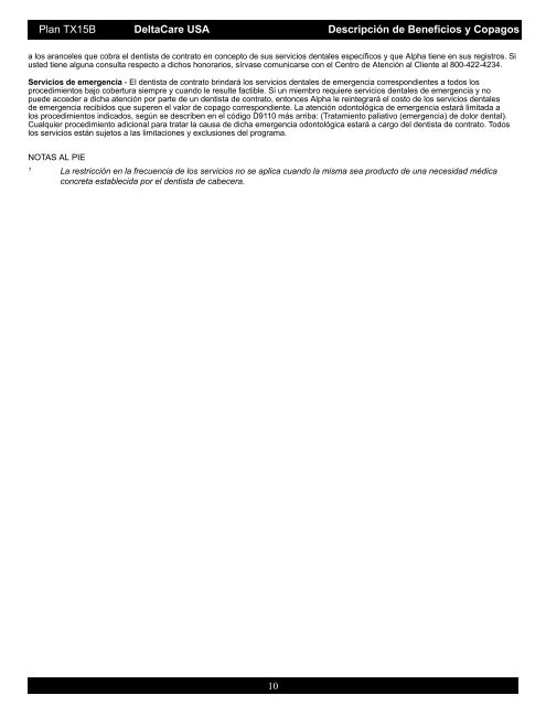 Plan TX15B DeltaCare USA