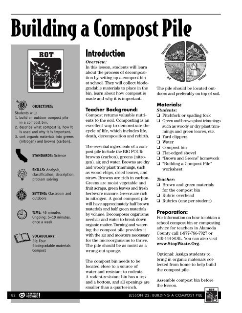 Lesson 22: Building a Compost Pile - StopWaste.org