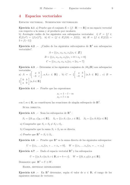4 Espacios vectoriales
