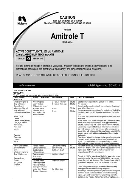 Nufarm Amitrole T Herbicide
