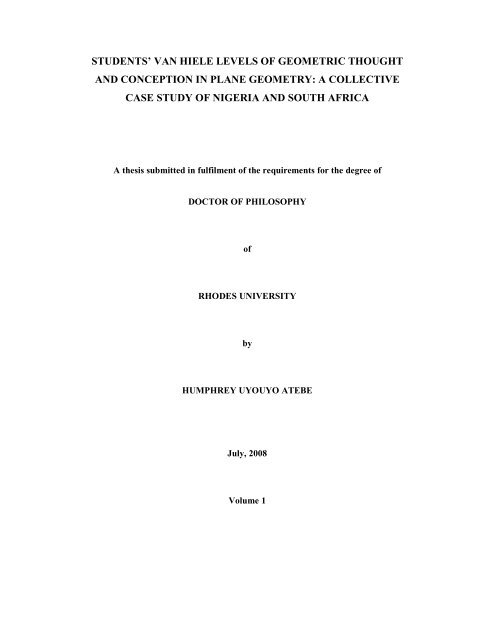Final full thesis - Rhodes University