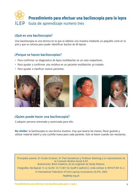 Una baciloscopia es una técnica en la que se obtiene una ... - ILEP