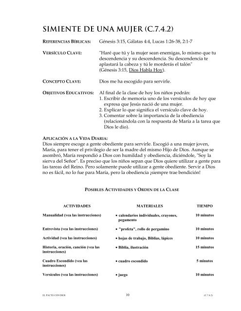 SIMIENTE DE UNA MUJER (C.7.4.2)