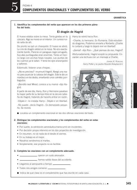 COMPLEMENTOS ORACIONALES Y COMPLEMENTOS DEL VERBO