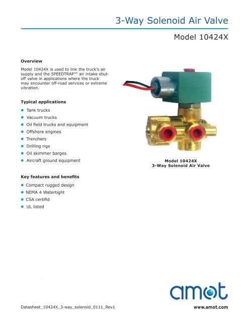 3-Way Solenoid Air Valve - Amot