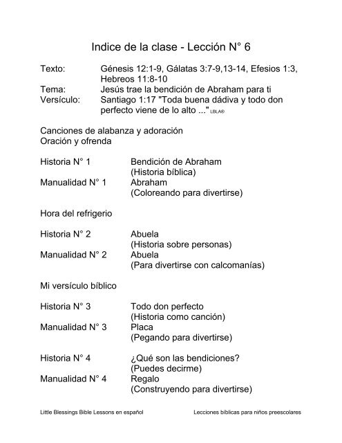 Lección - Lecciones bíblicas para niños preescolares