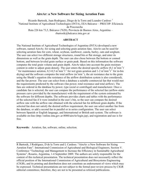 CIGR Ejournal Style and Format Guidelines - INTA