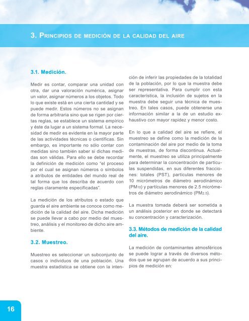 Principios de medición de la calidad del aire