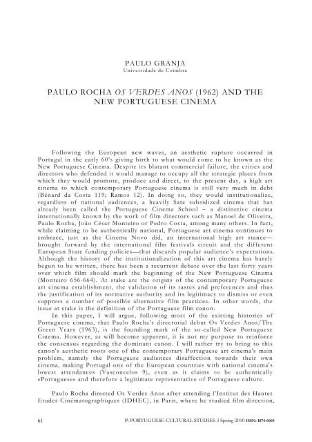 paulo rocha os verdes anos (1962) and the new portuguese cinema