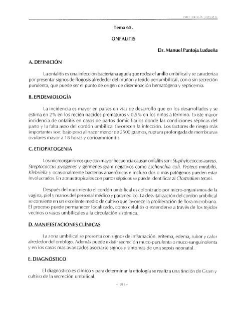 La onfalitis es una infección bacteriana aguda que rodea el anillo ...