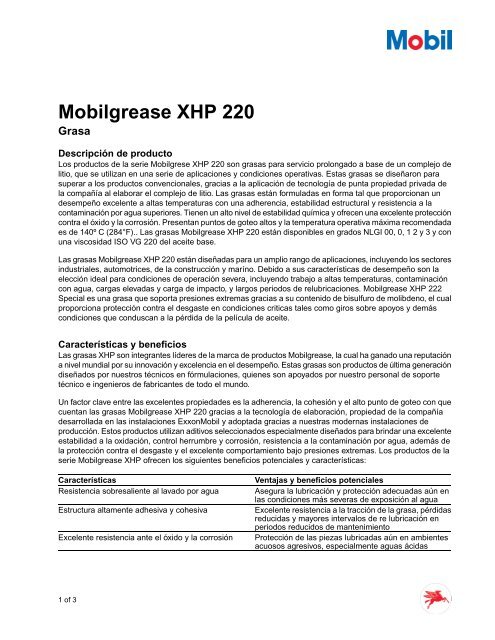 Mobilgrease XHP 220 - Navitrans