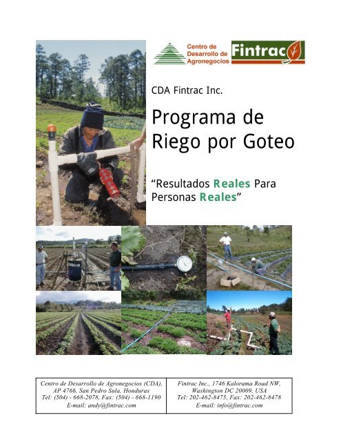 Programa de Riego por Goteo - Fintrac Inc.
