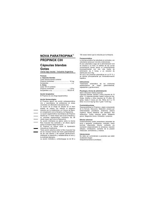 NOVA PARATROPINA® PROPINOX ClH Cápsulas blandas Gotas