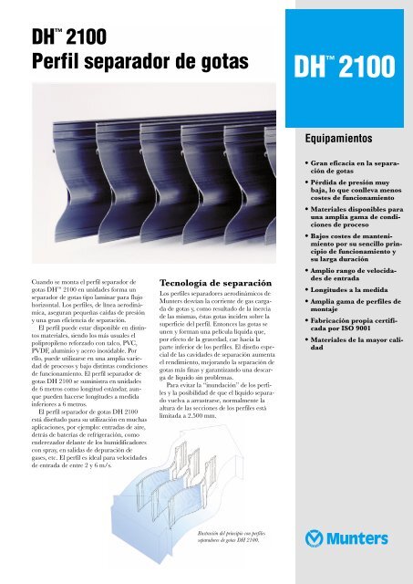 DH™ 2100 Perfil separador de gotas - Munters