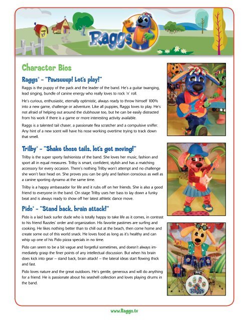 Character Bios - Raggs