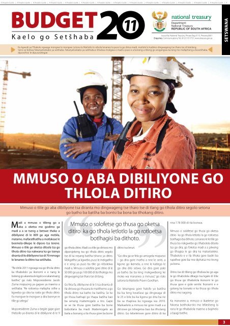 People's Guide to the Budget : Setswana - National Treasury