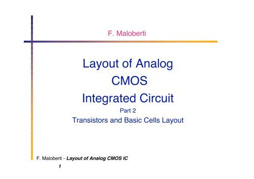 Layout of Analog CMOS Integrated Circuit - IMS - Laboratorio