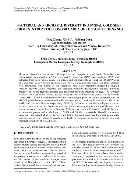 bacterial and archaeal diversity in abyssal cold seep sediments from ...