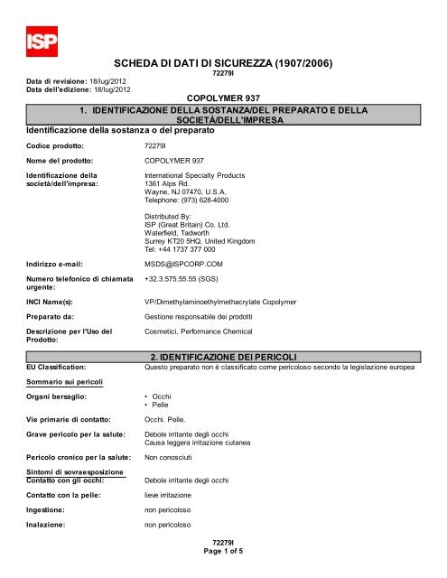 MSDS: COPOLYMER 937-ISP-EU