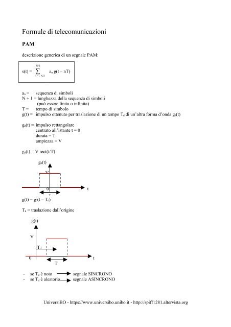 Formule di telecomunicazioni - Spiff1281 - Altervista