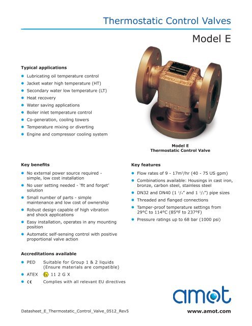 Thermostatic Control Valves - Amot