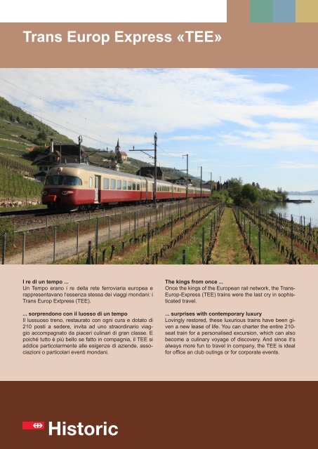 Trans Europ Express «TEE» - SBB Historic