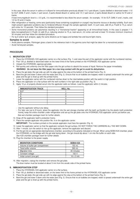 13 - HYDRAGEL IF K20