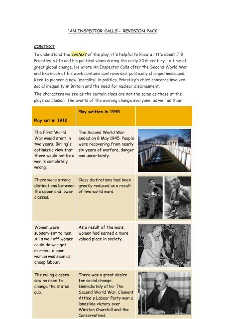 An-Inspector-Calls-Revision-pack